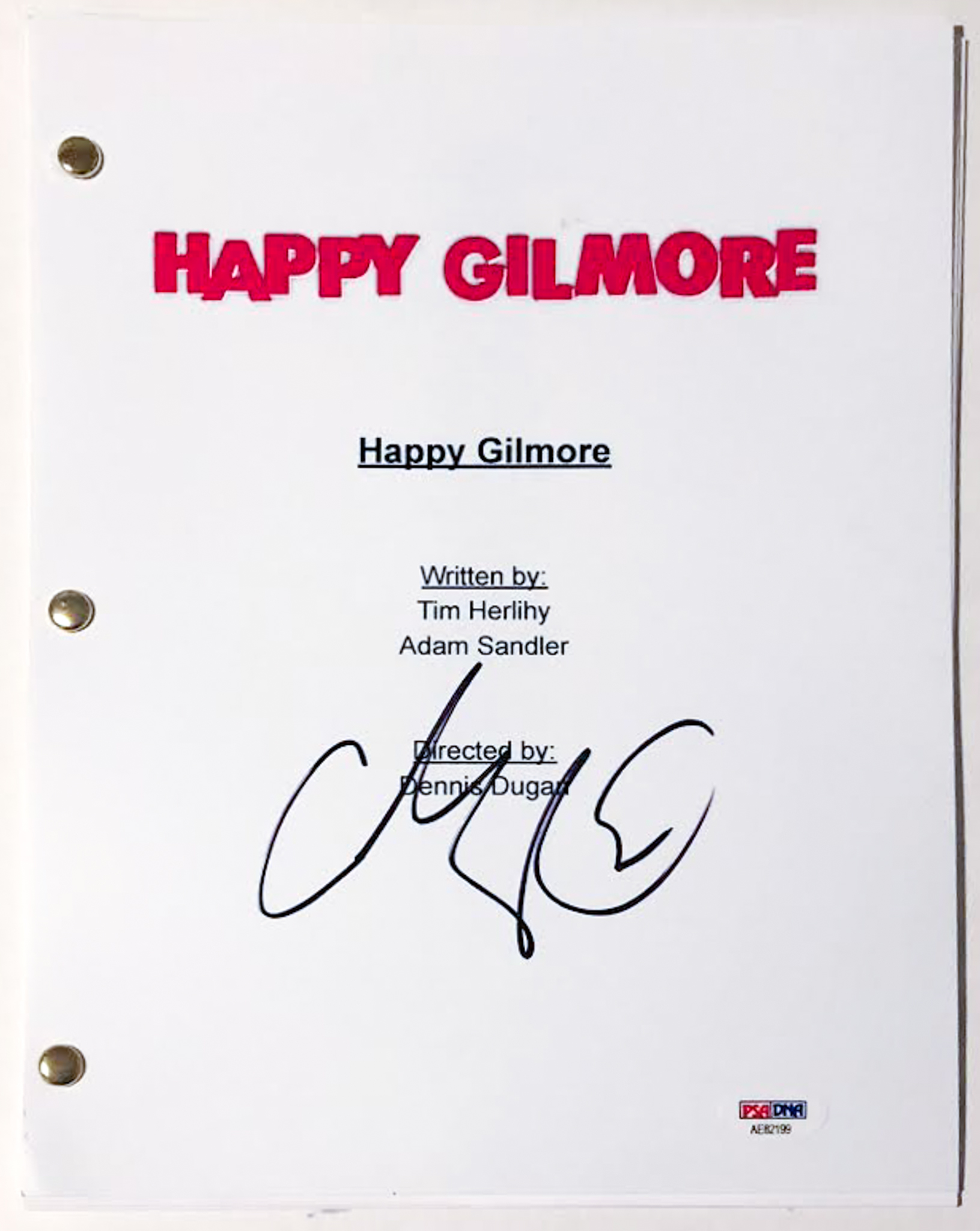 Adam Sandler Signed "Happy Gilmore" Full Movie Script (PSA COA ...