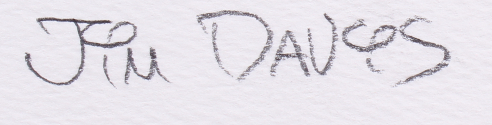 Jim Davis Signed "Self Portrait" 15x17 Norman Rockwell & Garfield ...