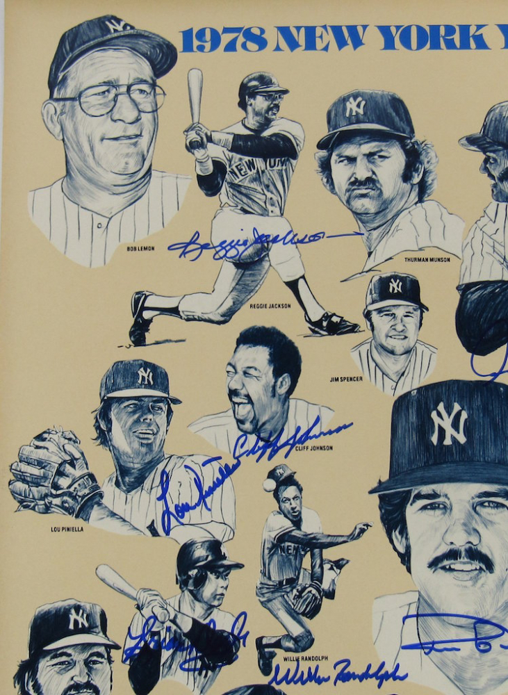 1978 Yankees 17x22 Poster Team-Signed by (27) with Reggie Jackson, Lou ...