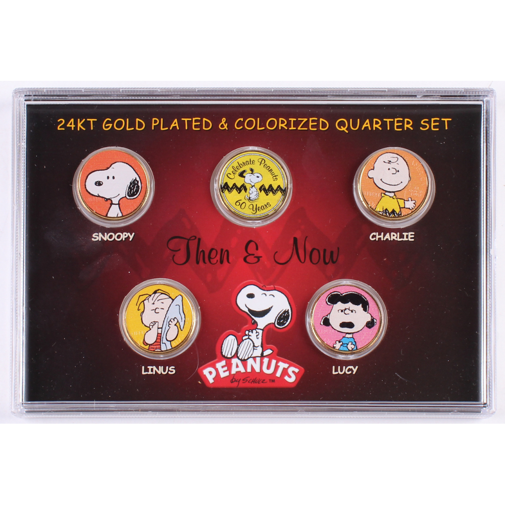 "Peanuts" Then & Now 24k Gold Plated Colorized Quarter Coin Set ...