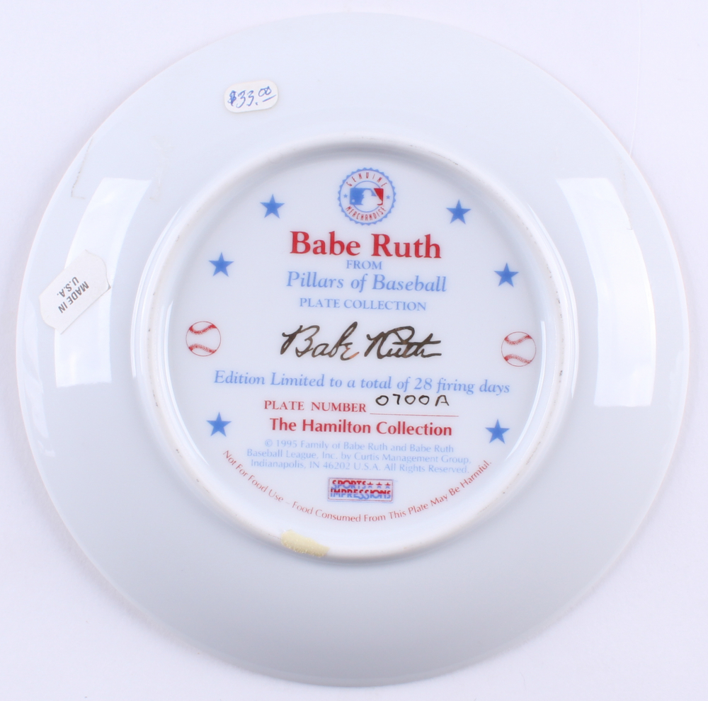 Babe Ruth "Babe Ruth: Called The Shot" Limited Edition Porcelain Plate ...