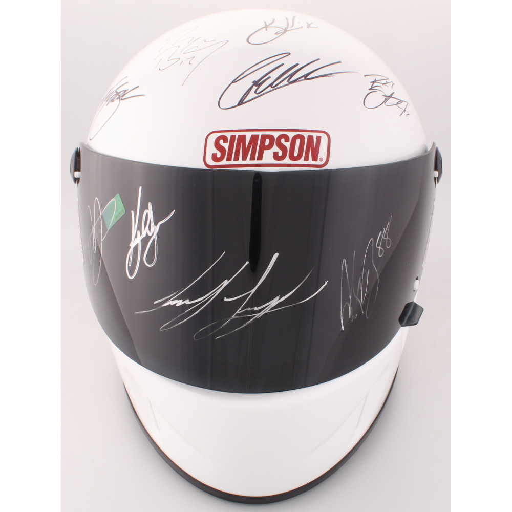 Full-Size Simpson Helmet Signed by (10) NASCAR Superstars with Dale ...