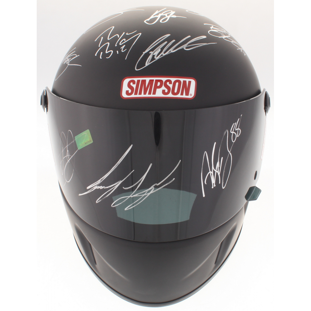 Full-Size Simpson Helmet Signed by (10) NASCAR Superstars with Dale ...