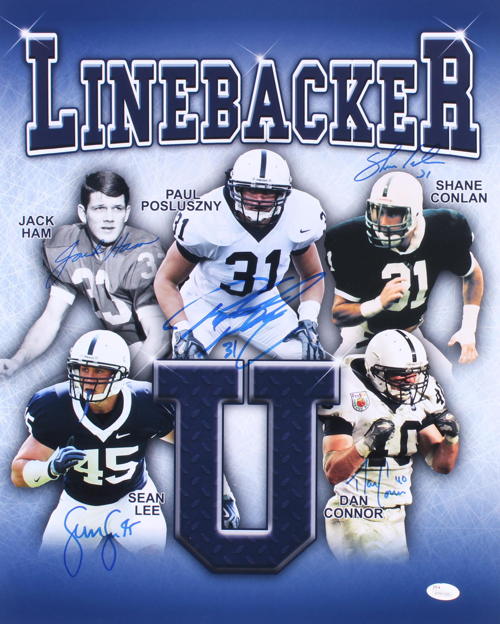Penn State Nittany Lions "Linebacker U" 16x20 Photo Signed by (5) with ...
