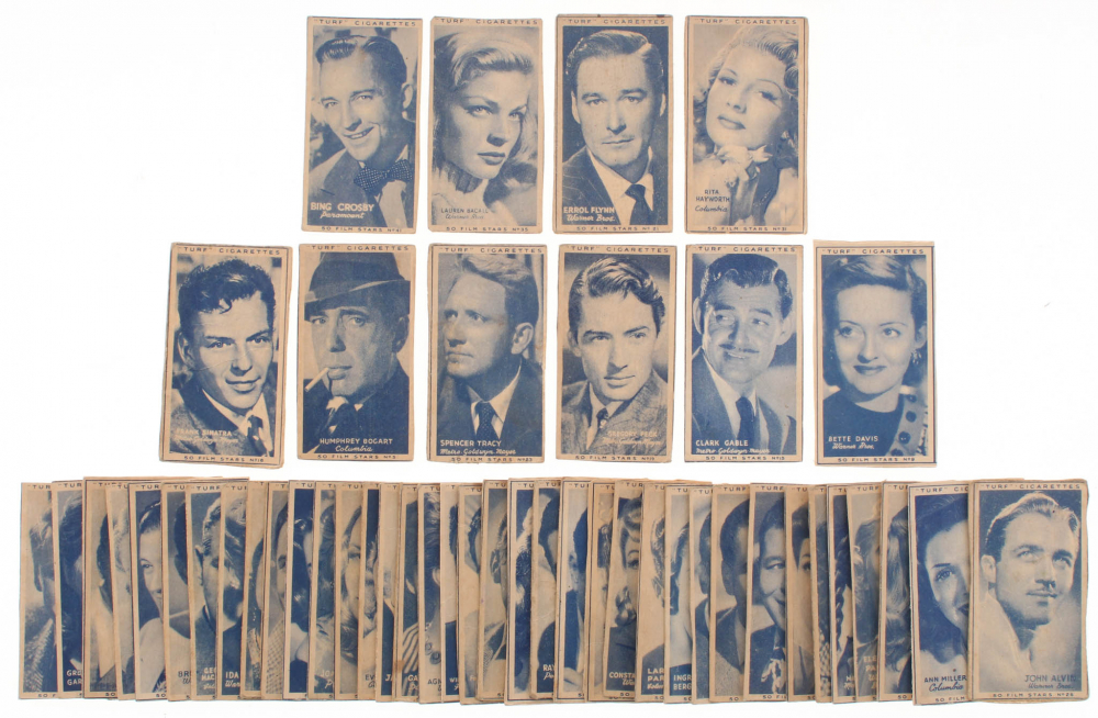1947 Turf "Film Stars" Near Complete Set of (47/50) Cigarette Cards ...