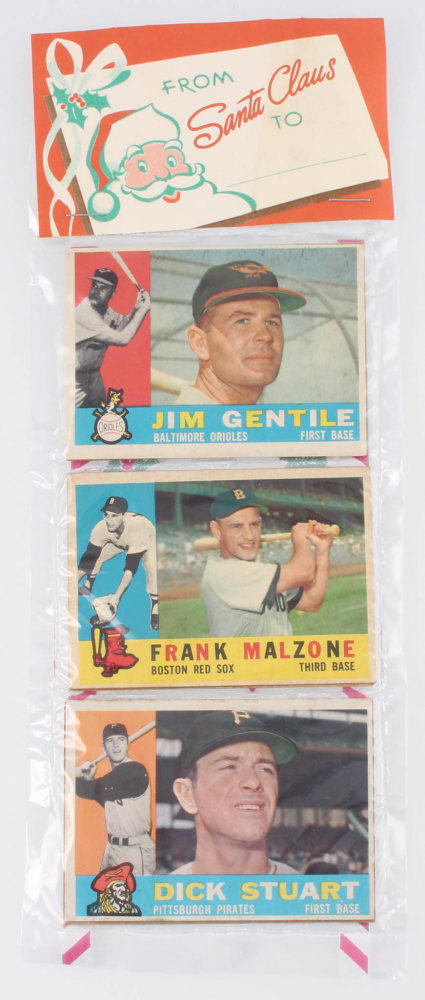 1960 Topps Baseball Unopened Christmas Rack Pack with (12) Cards ...
