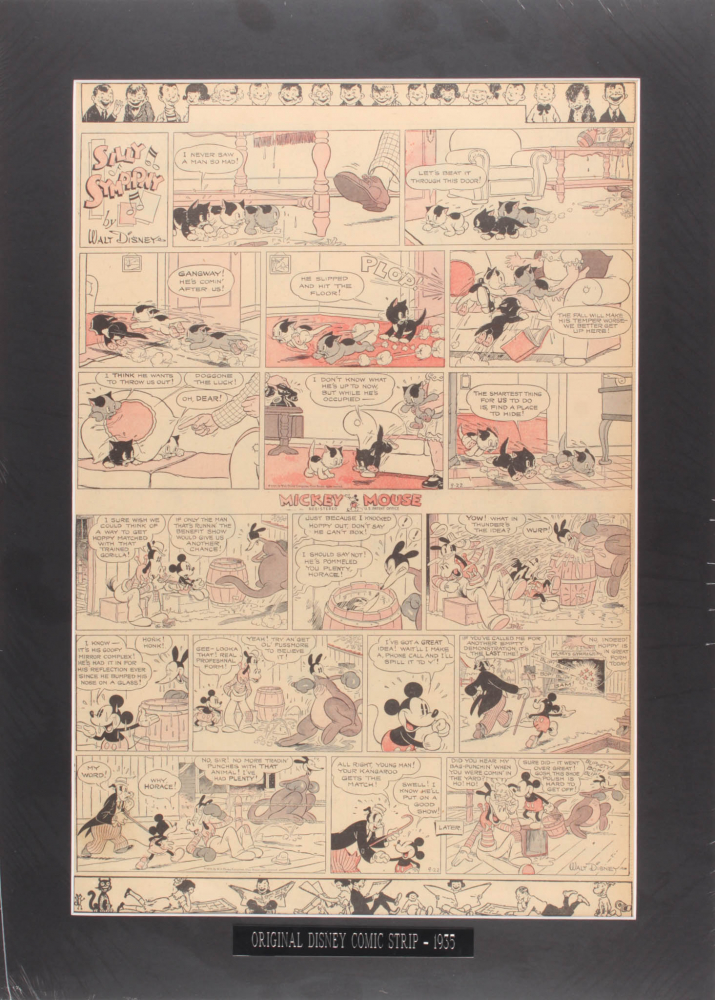 1935 Original "Silly Symphony" Disney Comic Strip 18x25 Custom Matted ...
