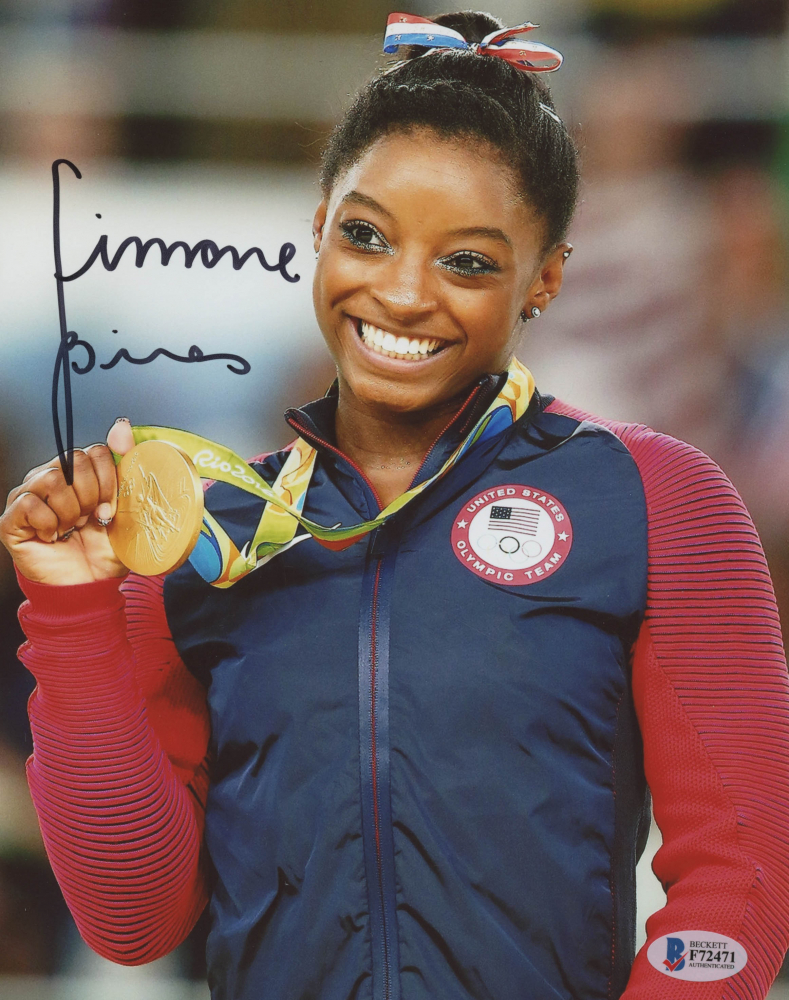 Simone Biles Signed Team USA Olympics 8x10 Photo (Beckett COA ...