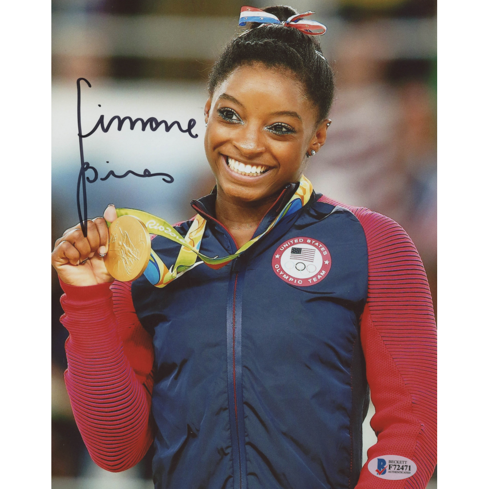 Simone Biles Signed Team USA Olympics 8x10 Photo (Beckett COA ...