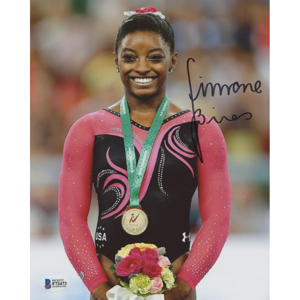 Simone Biles Signed Team USA 8x10 Photo (Beckett COA) | Pristine Auction