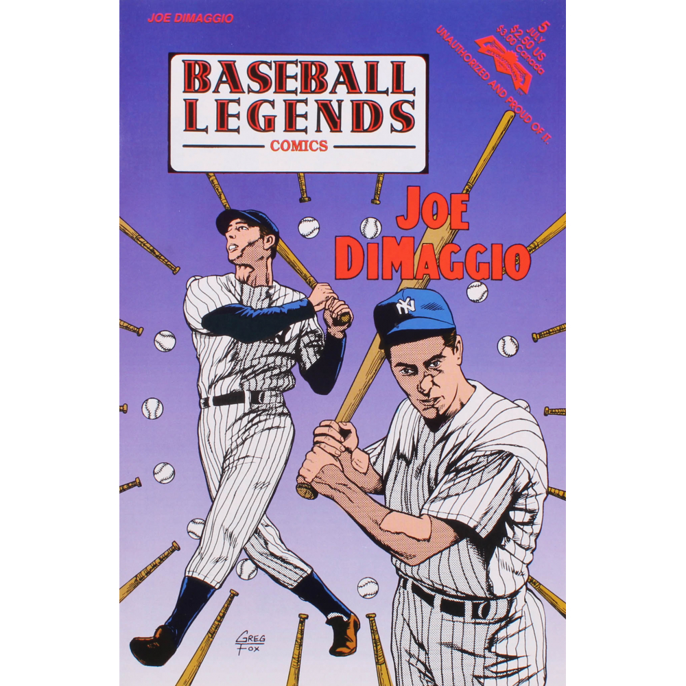 1992 "Baseball Legends Comics Joe DiMaggio" Issue #5 Revolutionary ...