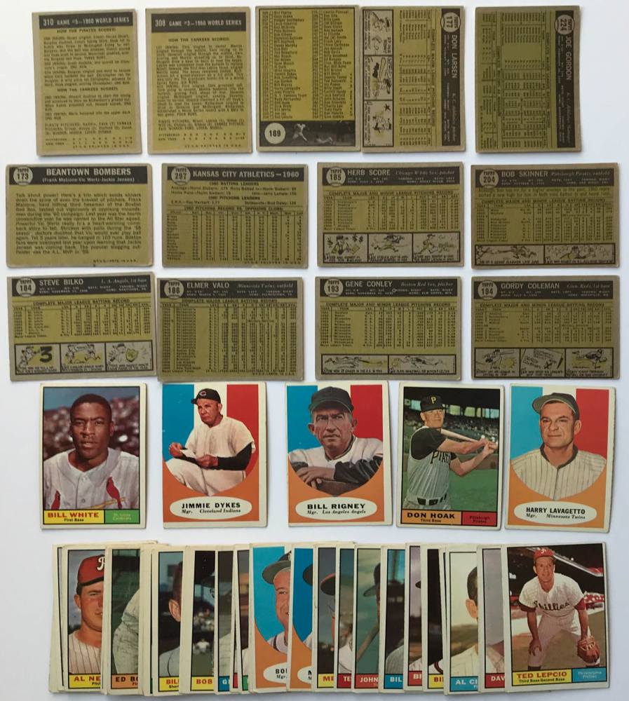 Lot of (70) 1961 Topps Baseball Cards With #308 World Series Game 3 ...