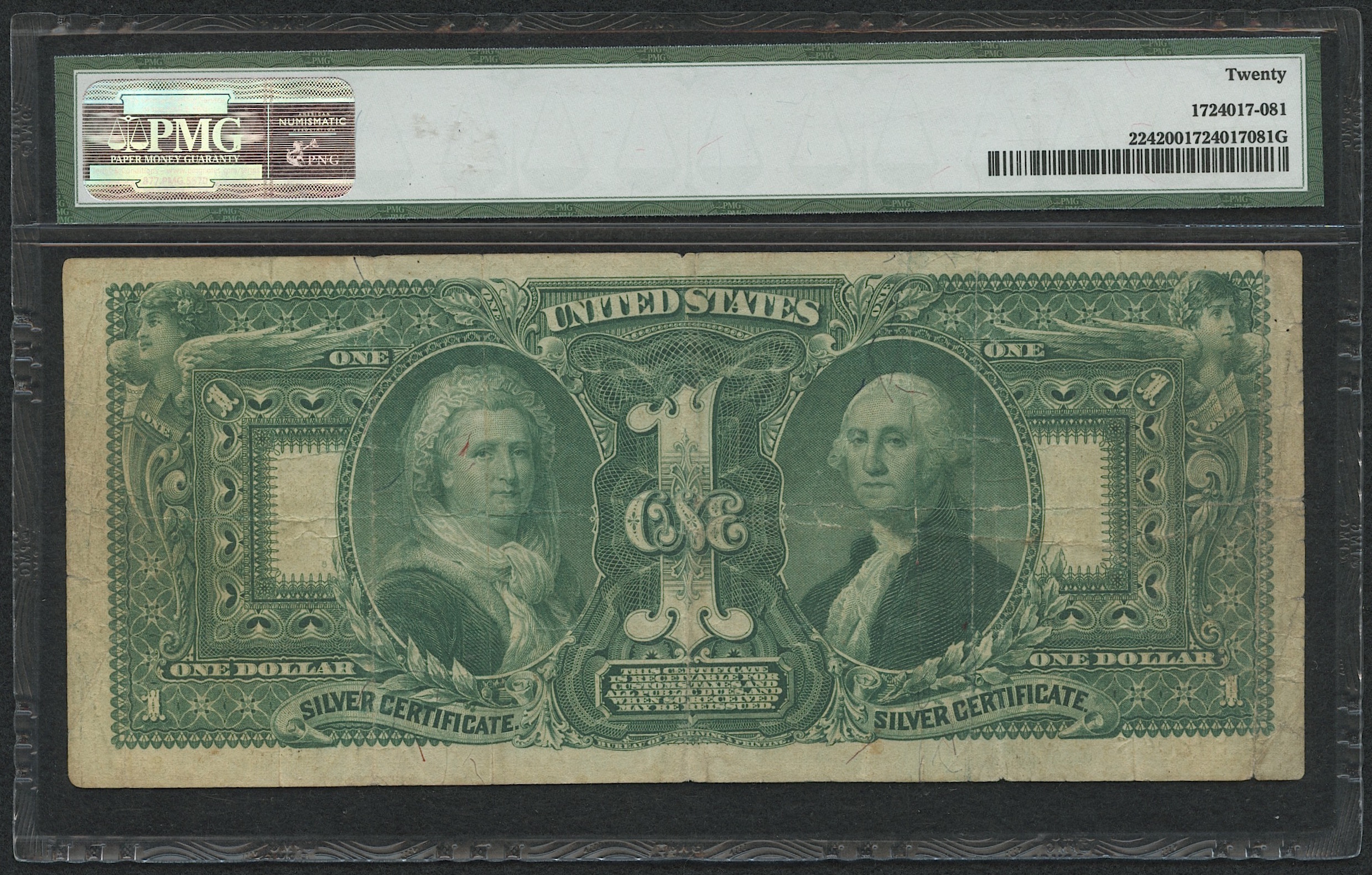 1896 $1 One Dollar "Educational Series" U.S. Silver Certificate Large ...