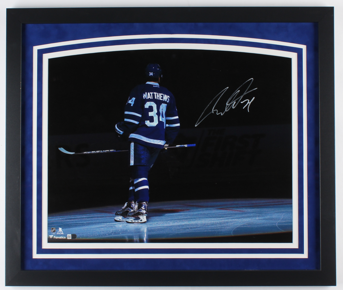 Auston Matthews Signed Maple Leafs 22x26 Custom Framed Photo Display ...