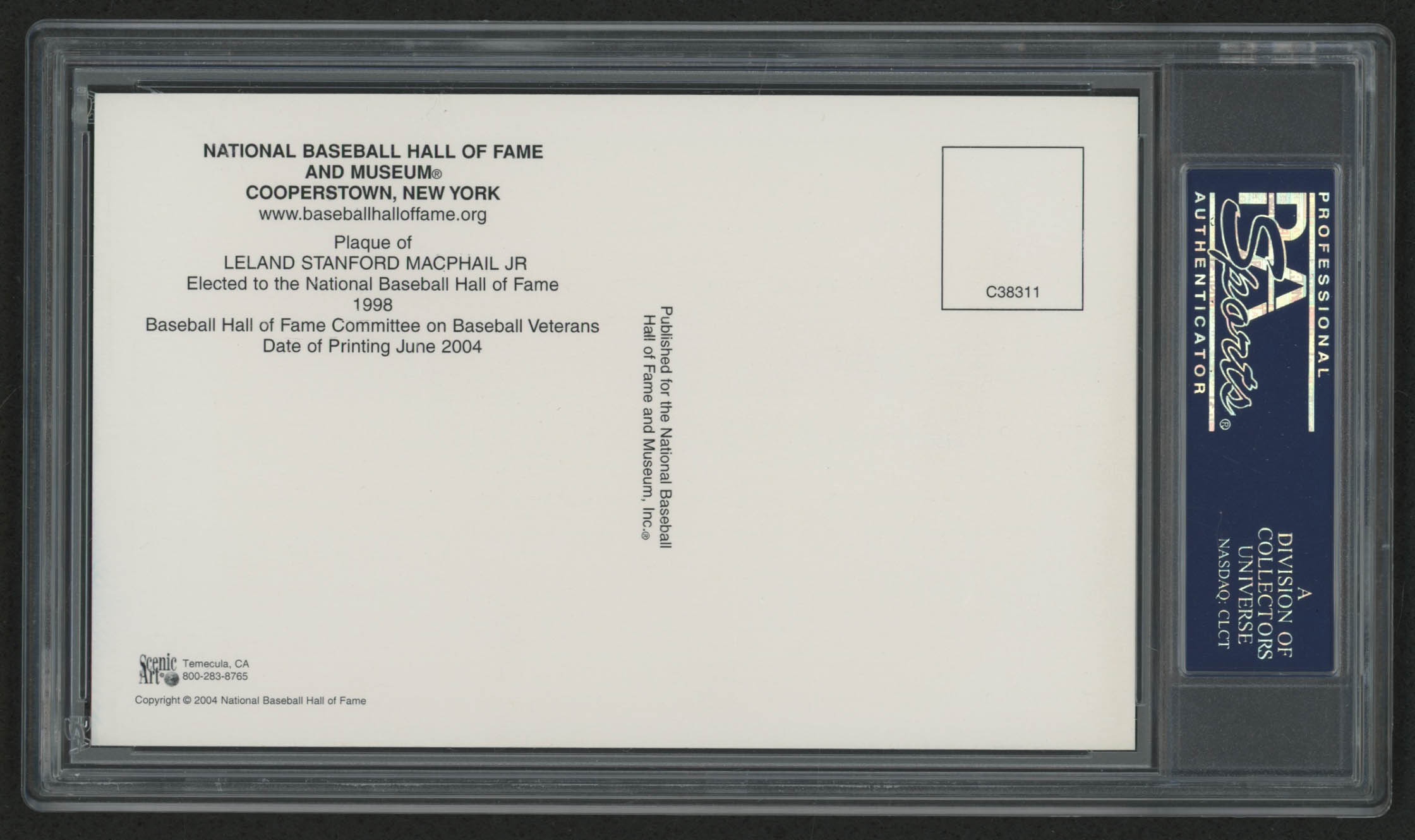 Lee MacPhail Signed Gold Hall of Fame Plaque Postcard (PSA Encapsulated ...