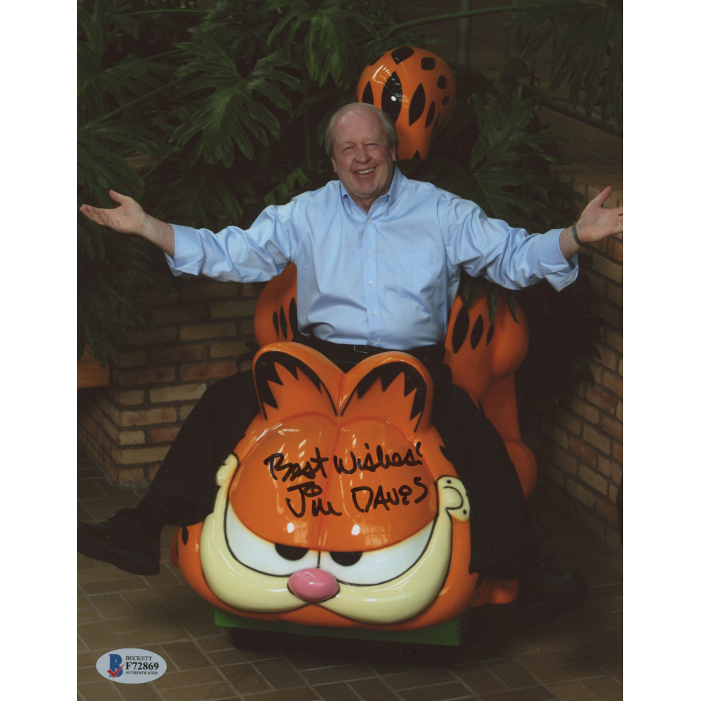 Jim Davis Signed "Garfield" 8x10 Photo "Best Wishes!" (Beckett COA ...