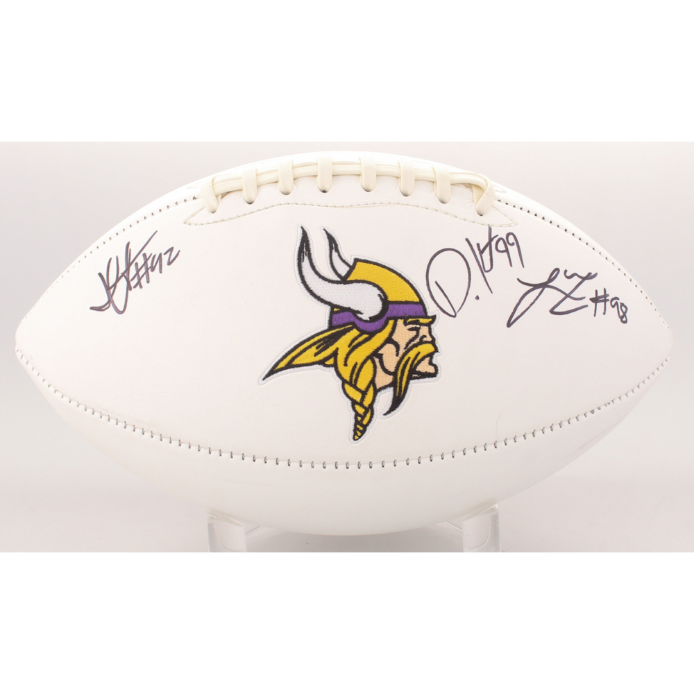 Linval Joseph, Danielle Hunter & Jalyn Holmes Signed Vikings Logo ...
