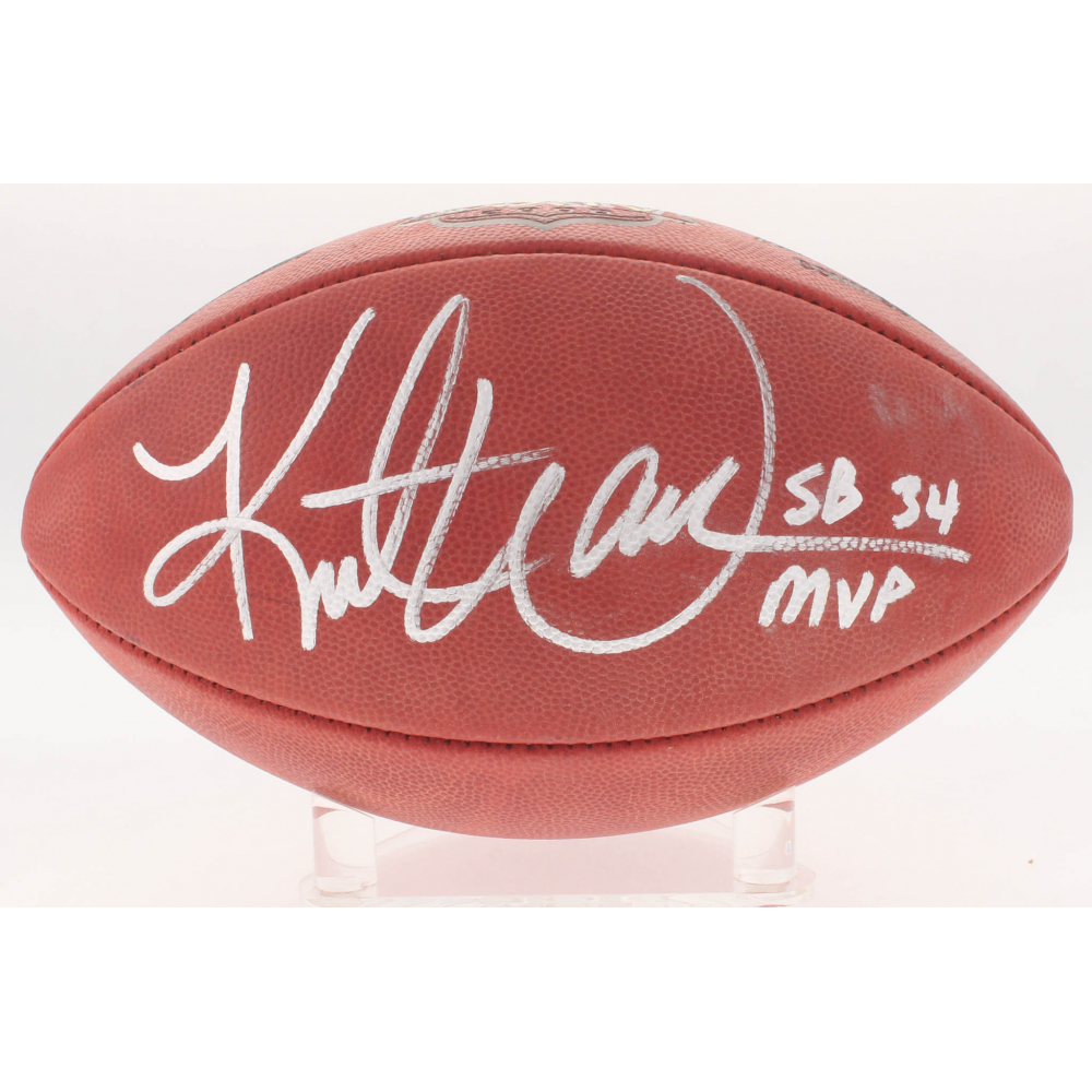Kurt Warner Signed Super Bowl XXXIV Authentic Football Inscribed "SB 34 ...