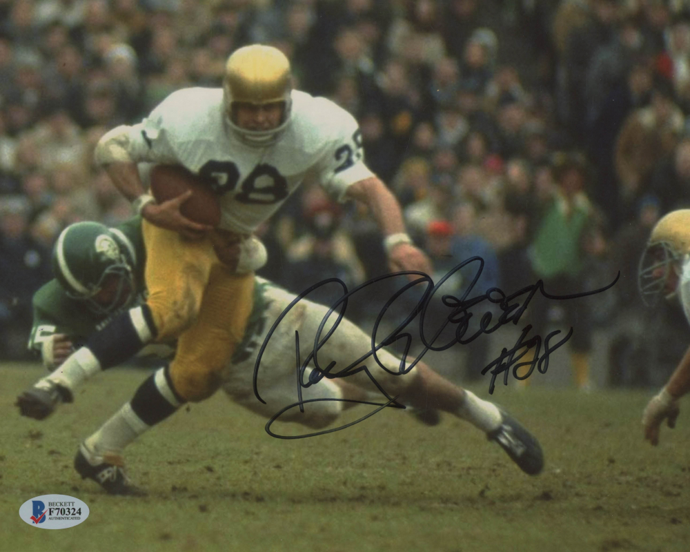 Rocky Bleier Signed Notre Dame Fighting Irish 8x10 Photo (Beckett COA ...