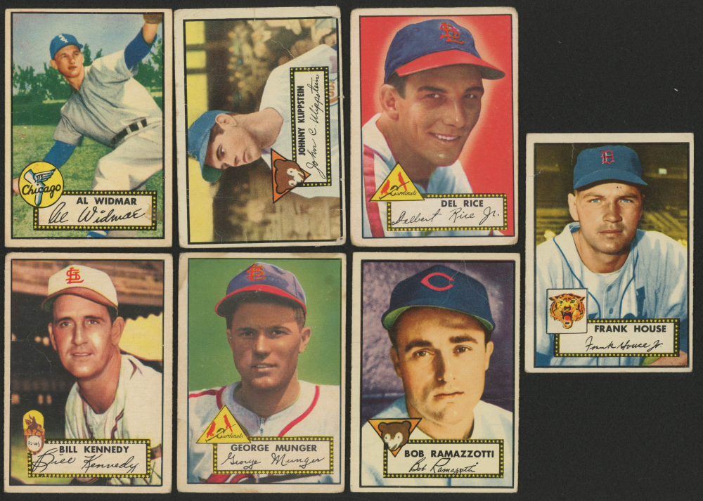 Lot of (7) 1952 Topps Baseball Cards With #102 Bill Kennedy, #133 Al ...