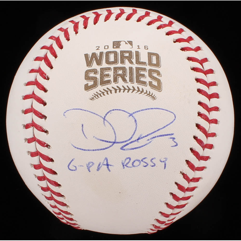 David Ross Signed 2016 World Series Baseball Inscribed "G-Pa Rossy ...