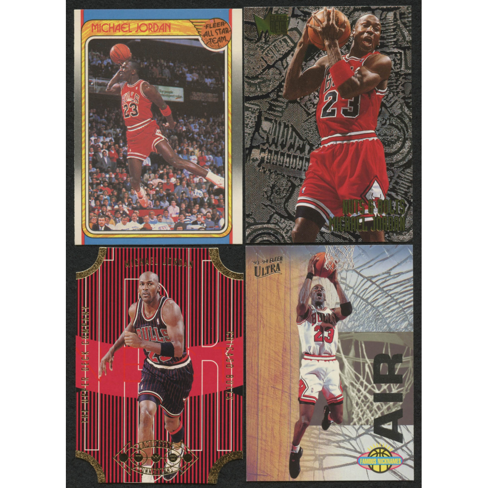Lot of (4) Michael Jordan Basketball Cards with 1988-89 Fleer #120 All ...