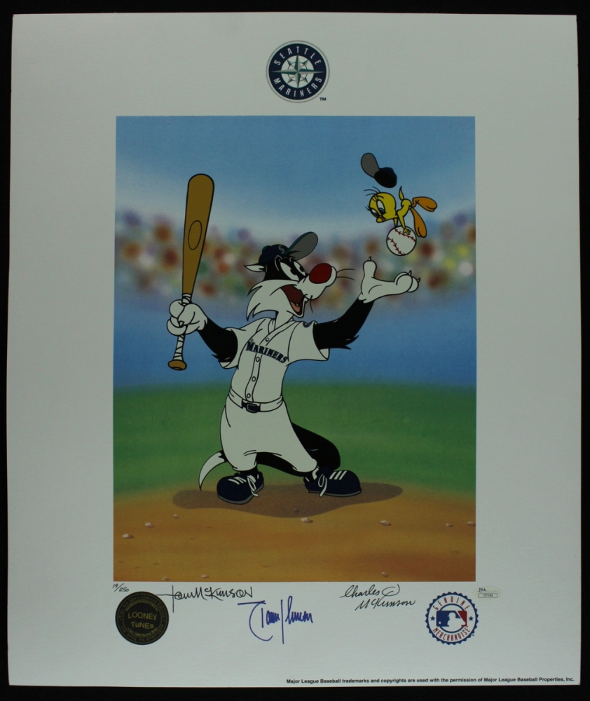 Mariners Looney Tunes LE Lithograph Signed by Randy Johnson, Tom ...