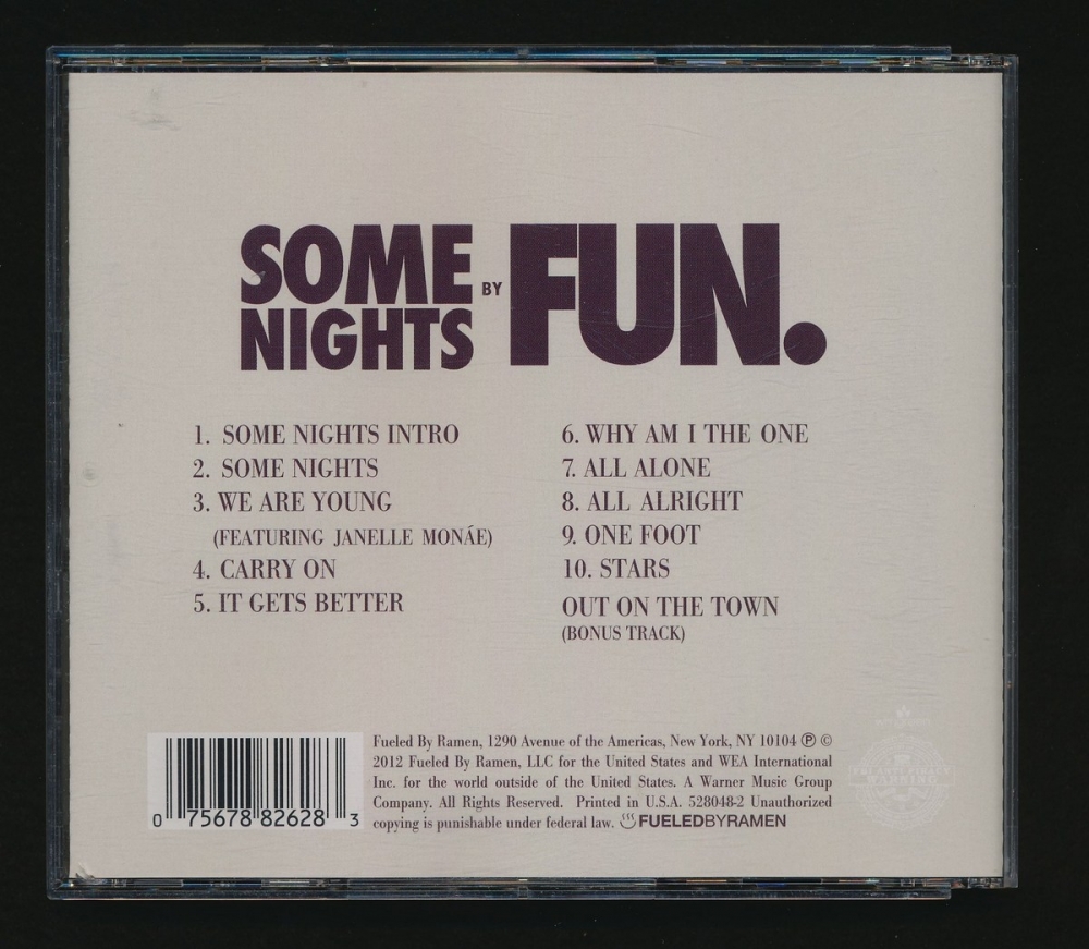 FUN "Some Nights" CD Signed by (3) with Nate Ruess, Andrew Dost, Jack ...