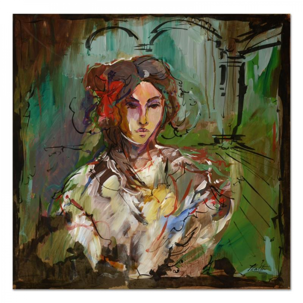 Marta Wiley Signed 24x24 Original Mixed Media Painting on Board with ...