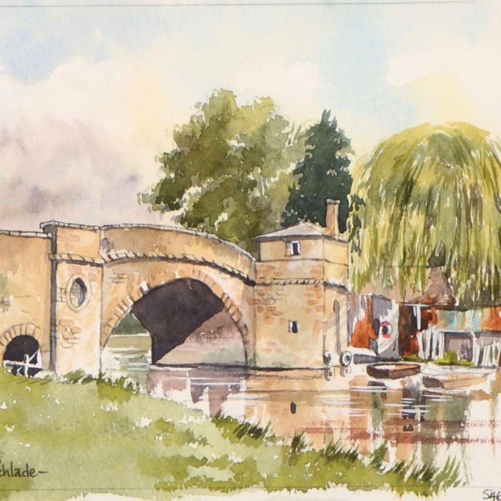 Martin Goode Signed "Penny Farthing Bridge, Lechlade" 15x13 Custom ...
