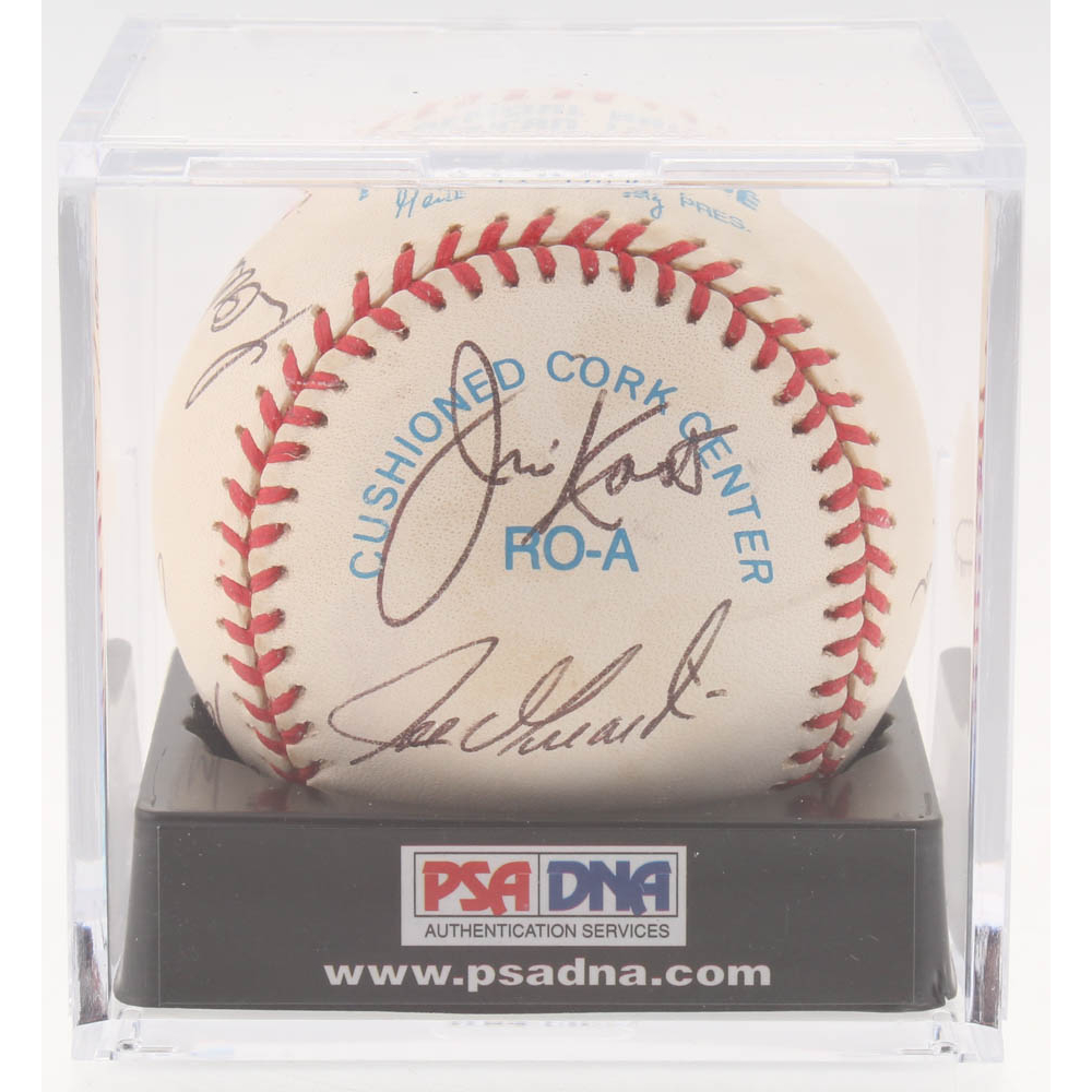 1998 New York Yankees OAL Baseball with Display Case Signed by (7) with ...