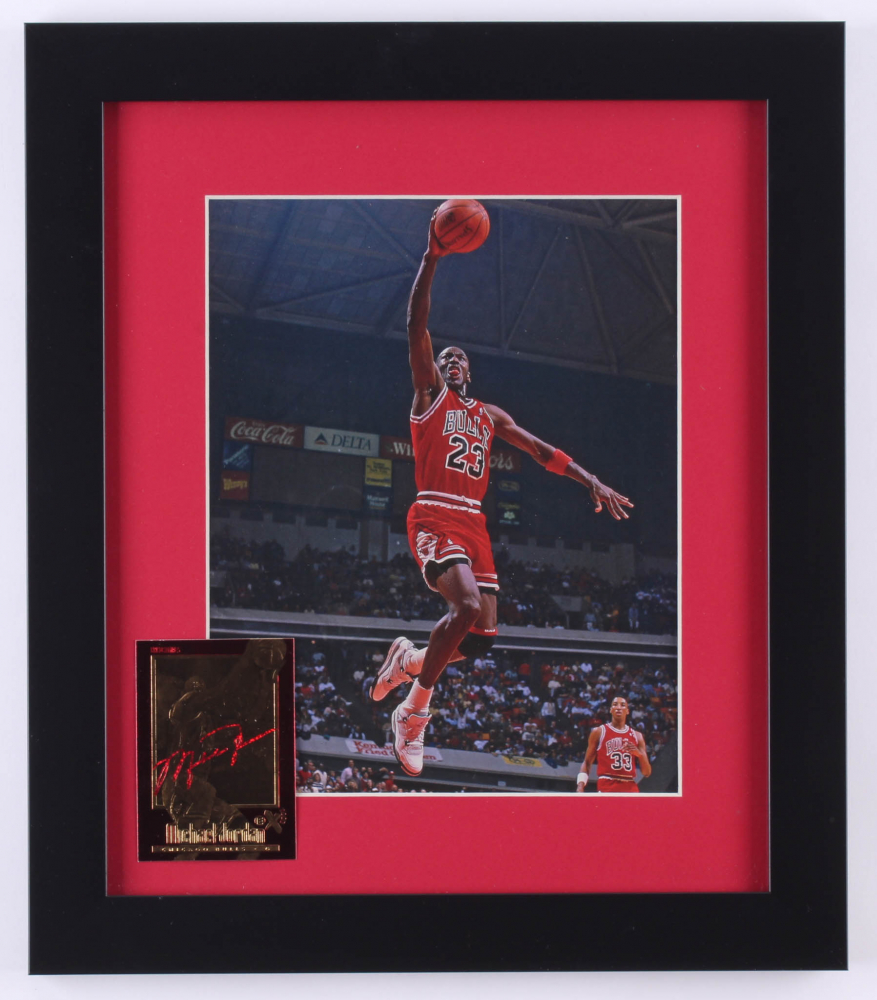 Michael Jordan Bulls 13x15 Custom Framed Photo Display with 23kt Gold ...