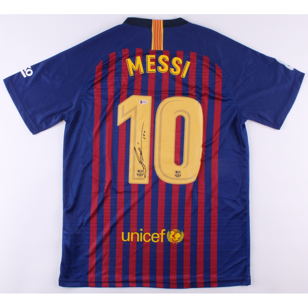 Lionel Messi Signed Barcelona Nike Jersey Inscribed "Leo" (Beckett COA ...