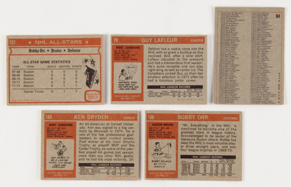 1972-73 Topps Complete Set of (176) Hockey Cards With #100 Bobby Orr ...