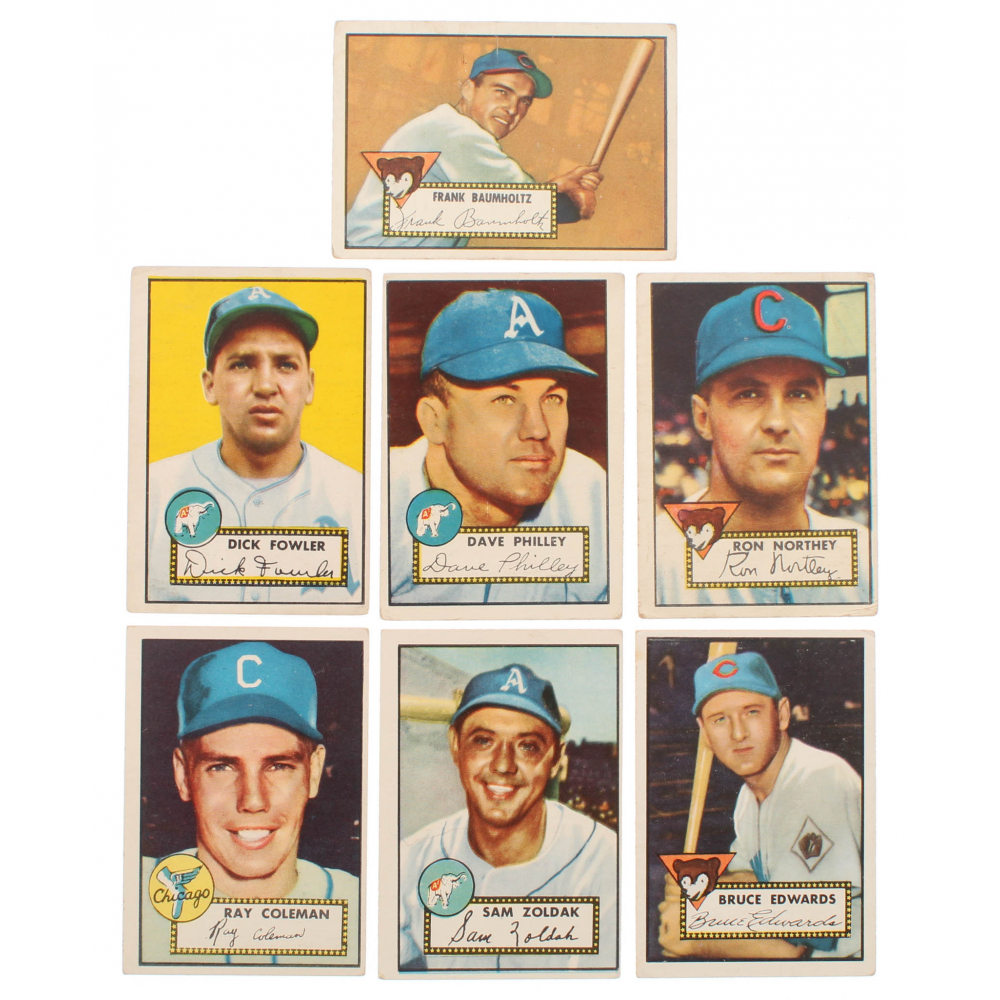 Lot of (7) 1952 Topps Baseball Cards with #225 Frank Baumholtz, #210 ...