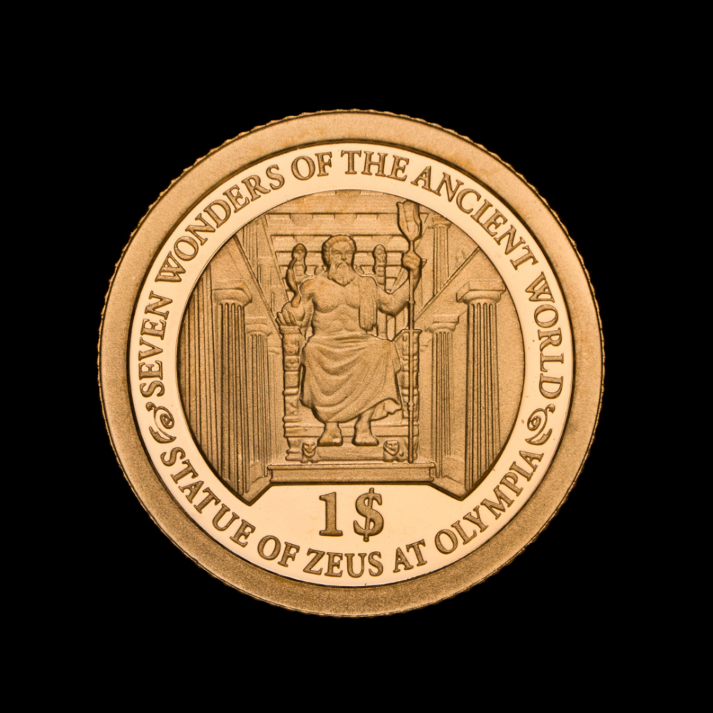 2013 Solomon Islands $1 Statue of Zeus at Olympia Seven Wonders of the ...