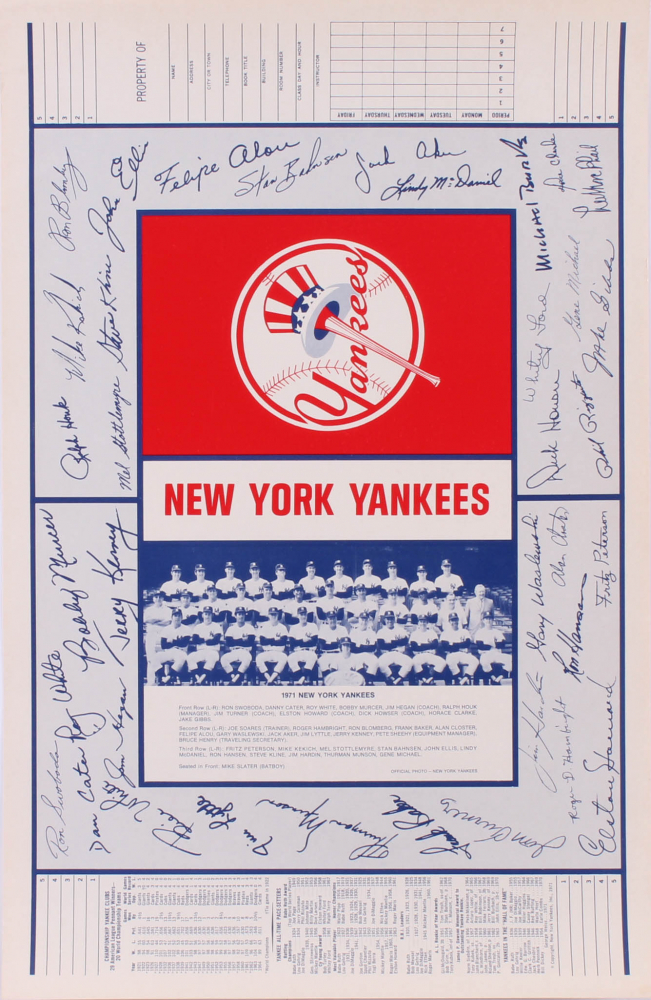 Vintage 1971 New York Yankees Team Book Cover | Pristine Auction