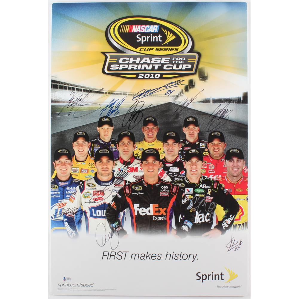 2010 Chase for the Sprint Cup 18x27 Poster Signed by (12) with Jeff ...