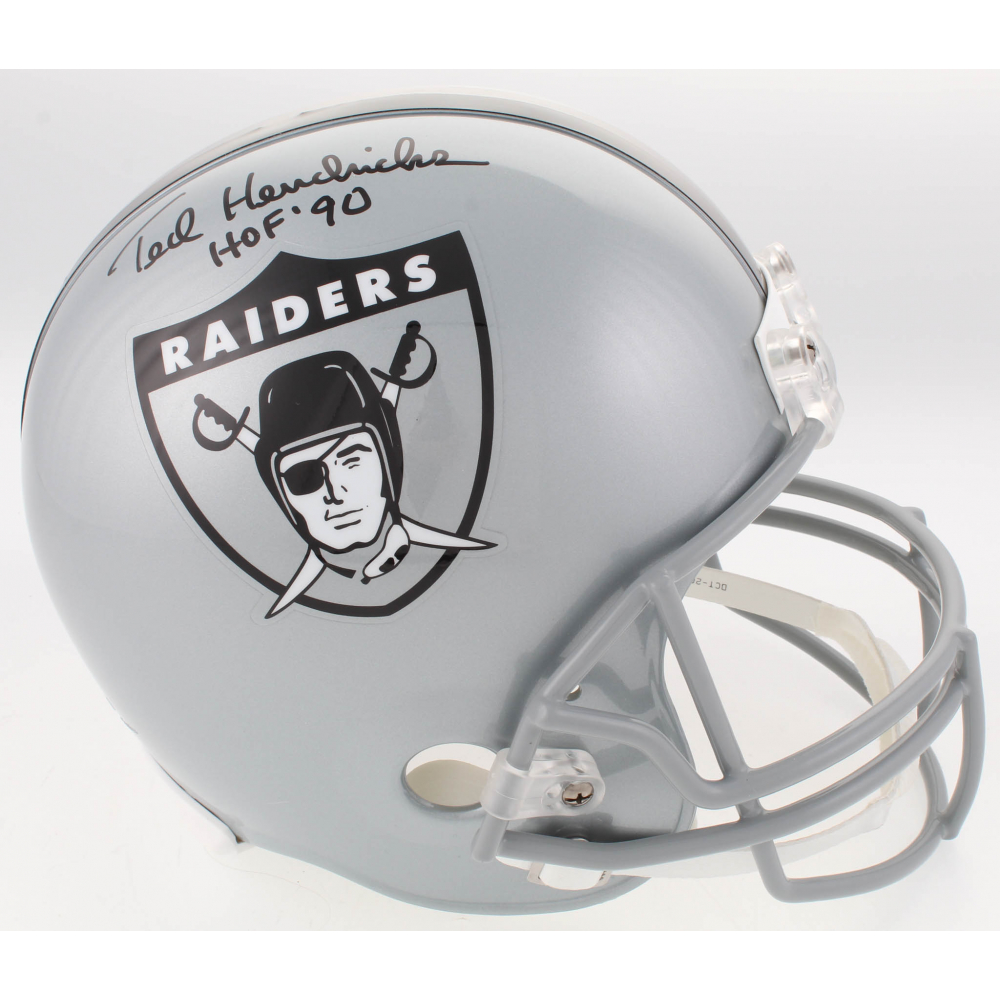 Ted Hendricks Signed Raiders Full-Size Throwback Helmet Inscribed "HOF ...