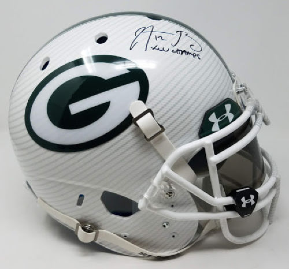 Aaron Rodgers Signed Packers LE Custom Hydro Dipped White Full-Size ...