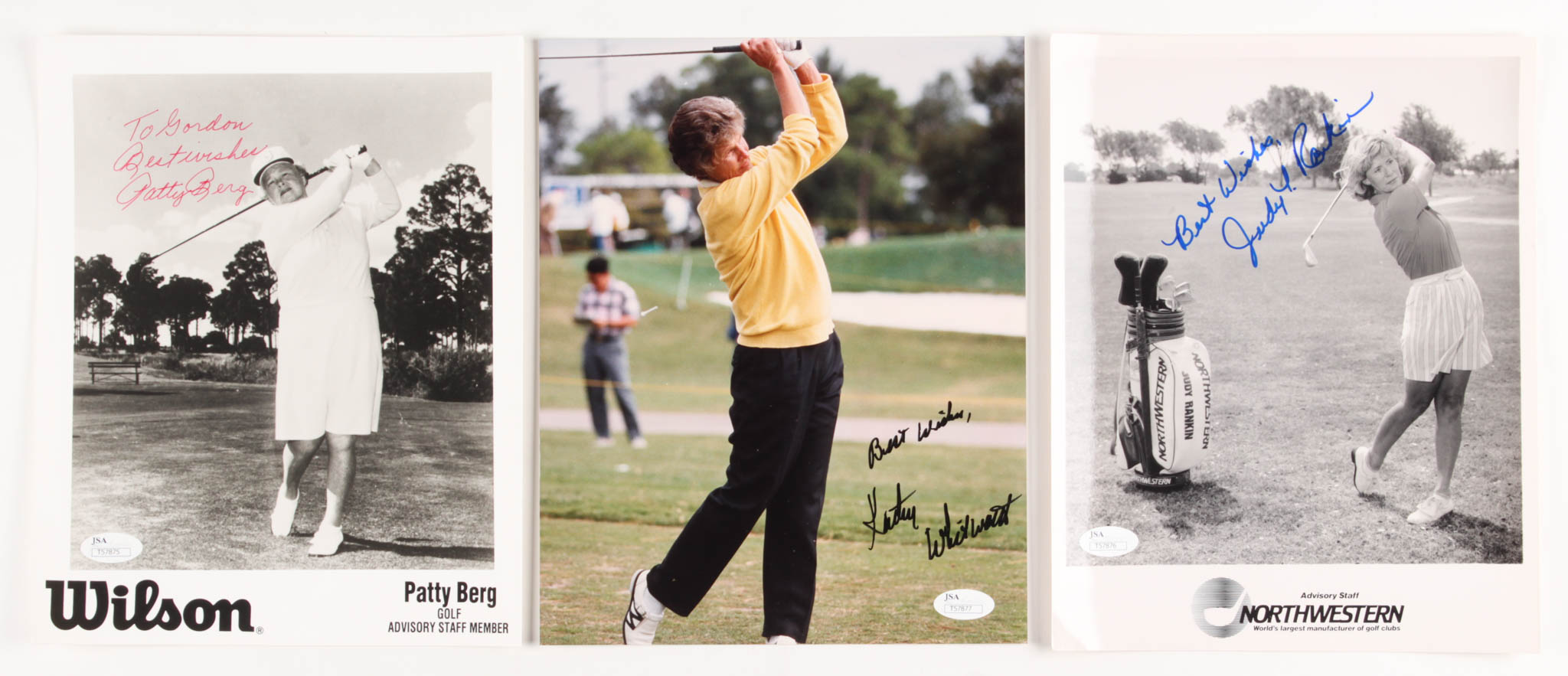 Lot of (3) Signed Hall of Fame Golfers 8x10 Photos with Kathy Whitworth ...