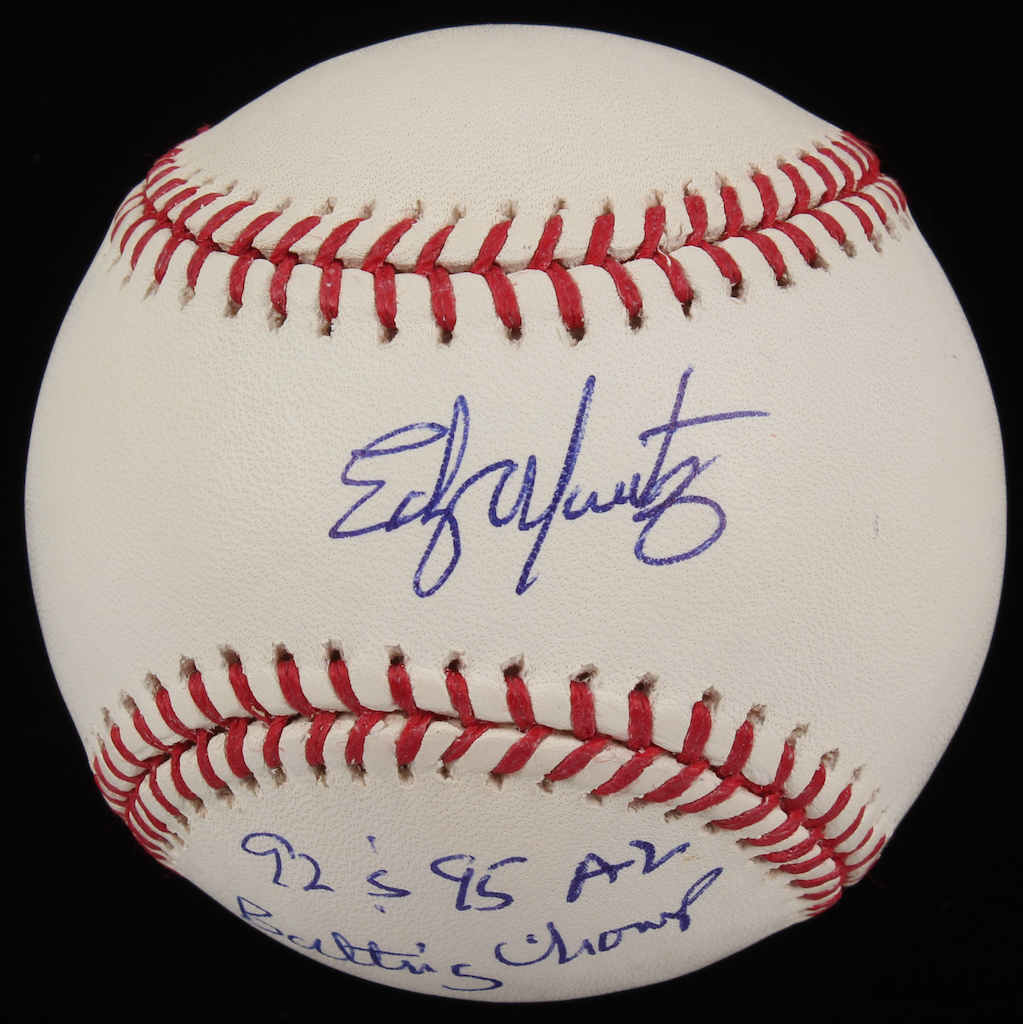Edgar Martinez Signed OML Baseball Inscribed "92 & 95 AL Batting Champ ...