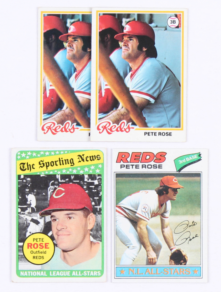Lot of (4) Pete Rose Baseball Cards With 1977 Topps #450, 1969 Topps ...