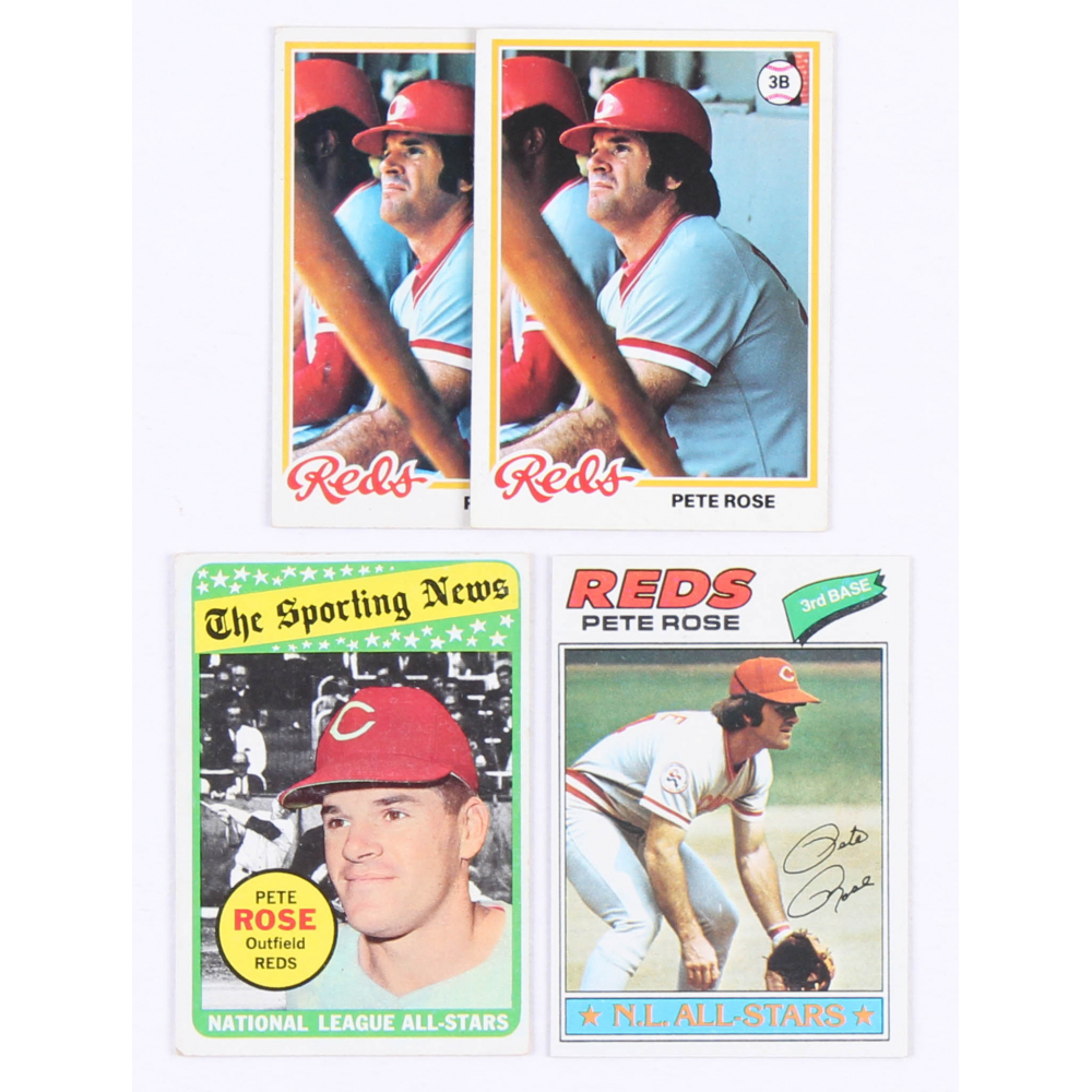 Lot of (4) Pete Rose Baseball Cards With 1977 Topps #450, 1969 Topps ...