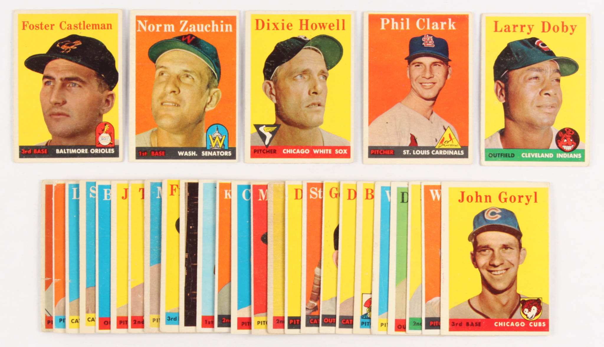 Lot of (30) 1958 Topps Baseball Cards With #416 Foster Castleman, #421 ...