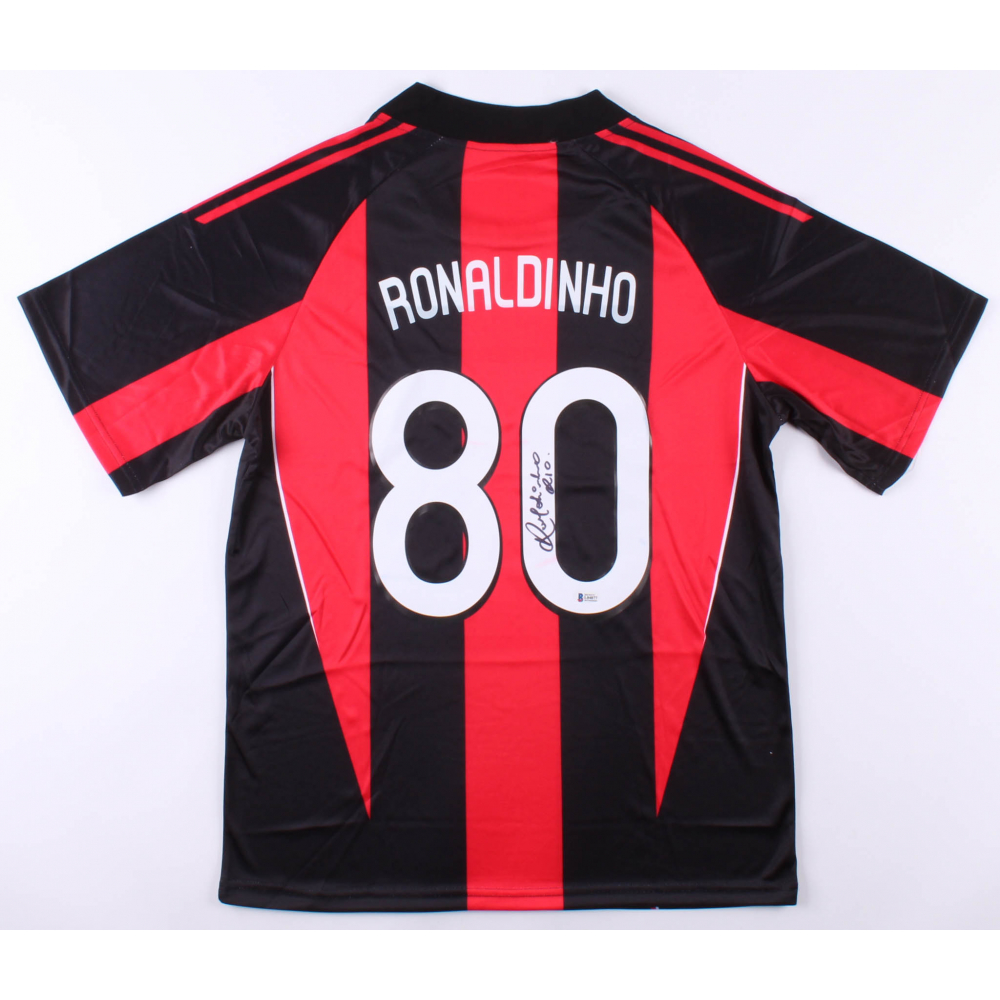 Ronaldinho Signed A.C. Milan Adidas Jersey Inscribed "Rio" (Beckett COA ...
