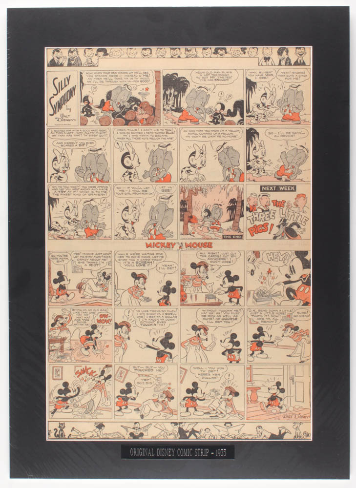 1935 "Silly Symphony" & "Mickey Mouse" 18x25 Custom Matted Original ...