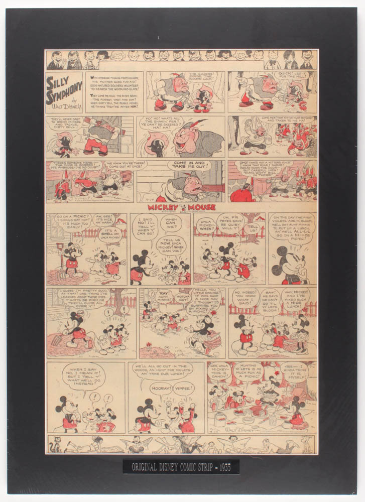 1935 "Silly Symphony" & "Mickey Mouse" 18x25 Custom Matted Original ...