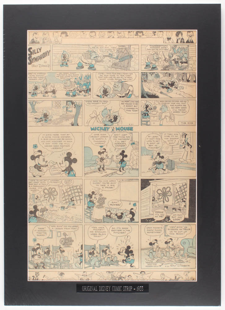 1935 "Silly Symphony" & "Mickey Mouse" 18x25 Custom Matted Original ...