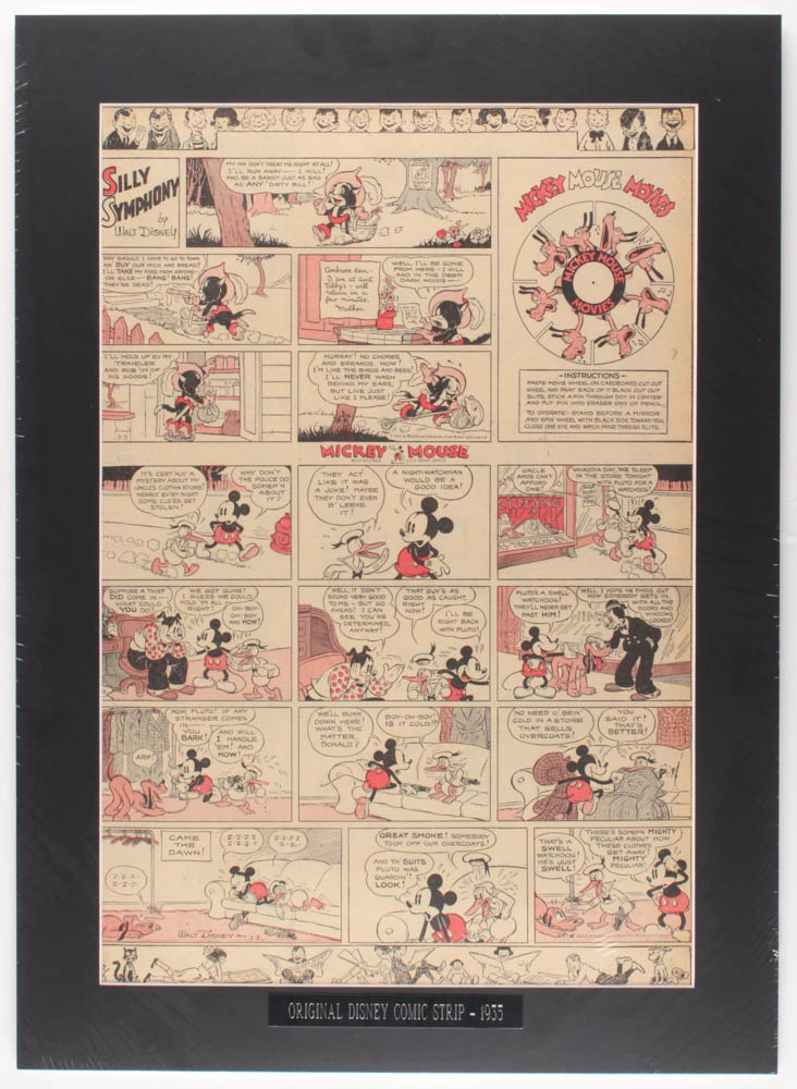 1935 "Silly Symphony" & "Mickey Mouse" 18x25 Custom Matted Original ...